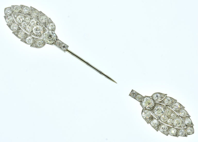 Cartier Edwardian Diamond and Platinum Antique Jabot or Cliquet Pin, c ...