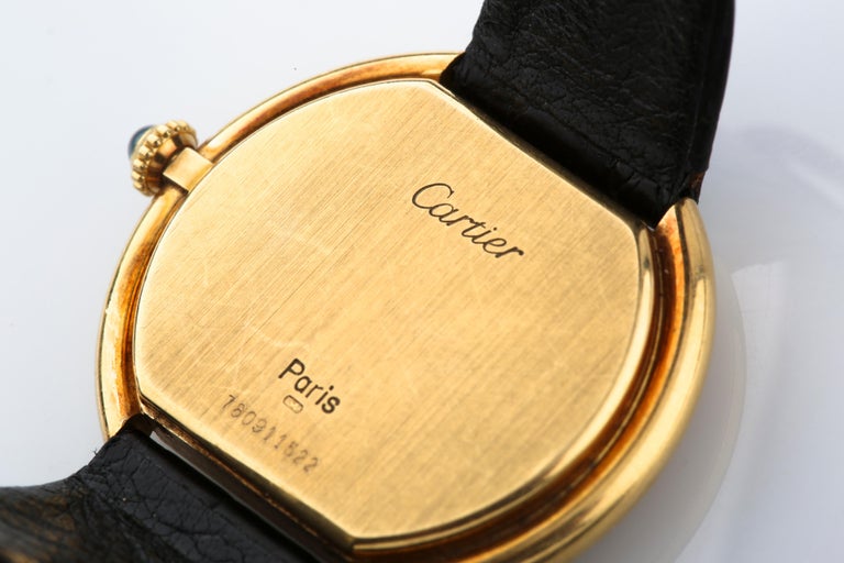 Cartier Ellipse 18 Karat Yellow Gold Women's Wristwatch with Leather ...