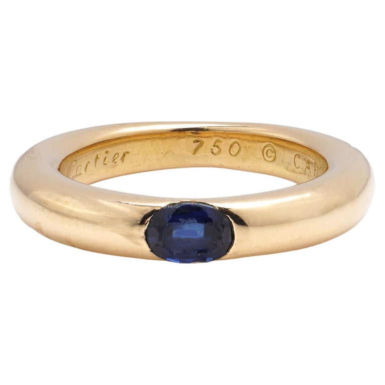 Cartier Ellipse Collection Vintage 18kt. Bague en or jaune bande unie ...