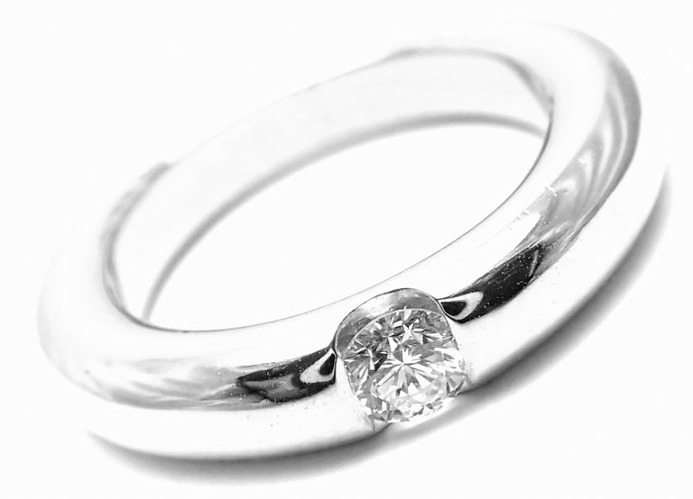 Cartier Ellipse Diamond White Gold Band Ring at 1stDibs