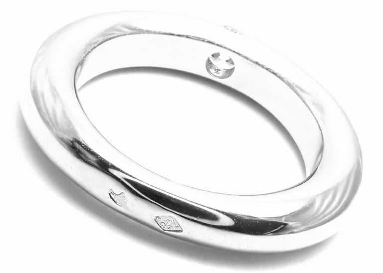 Cartier Ellipse Diamond White Gold Band Ring at 1stDibs