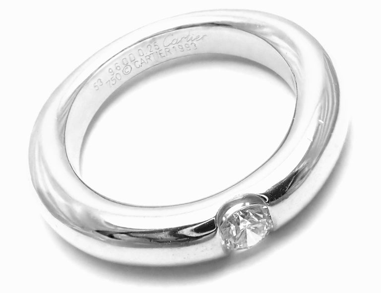 Cartier Ellipse Diamond White Gold Band Ring at 1stDibs