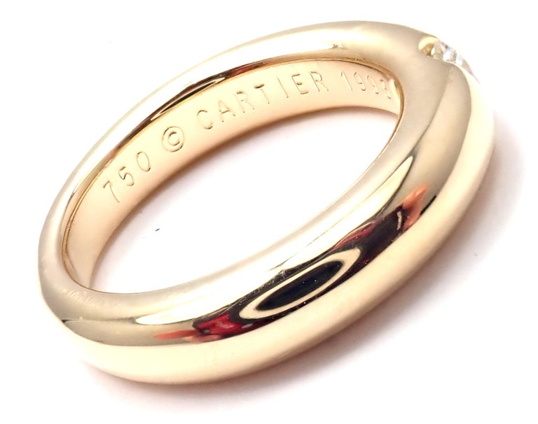 Cartier Ellipse Diamond Yellow Gold Band Ring at 1stDibs | cartier ...