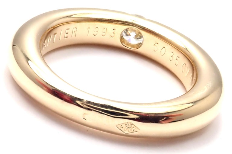 Cartier Ellipse Diamond Yellow Gold Band Ring at 1stDibs | cartier ...