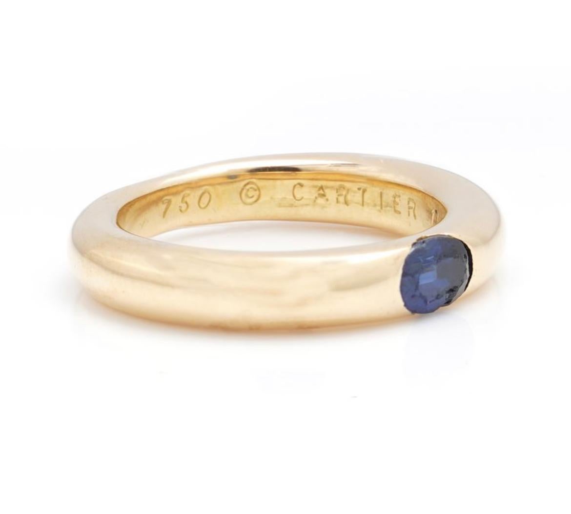 Cartier Ellipse Sapphire Yellow Gold Band Ring at 1stDibs | cartier ...