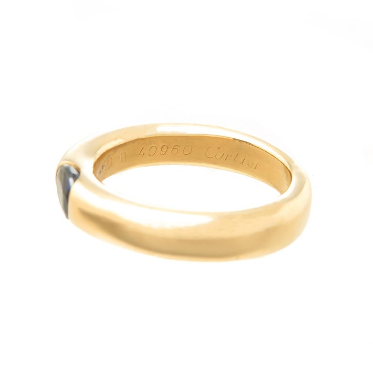 Cartier Ellipse Yellow Gold and Sapphire Stacking Band Ring at 1stdibs