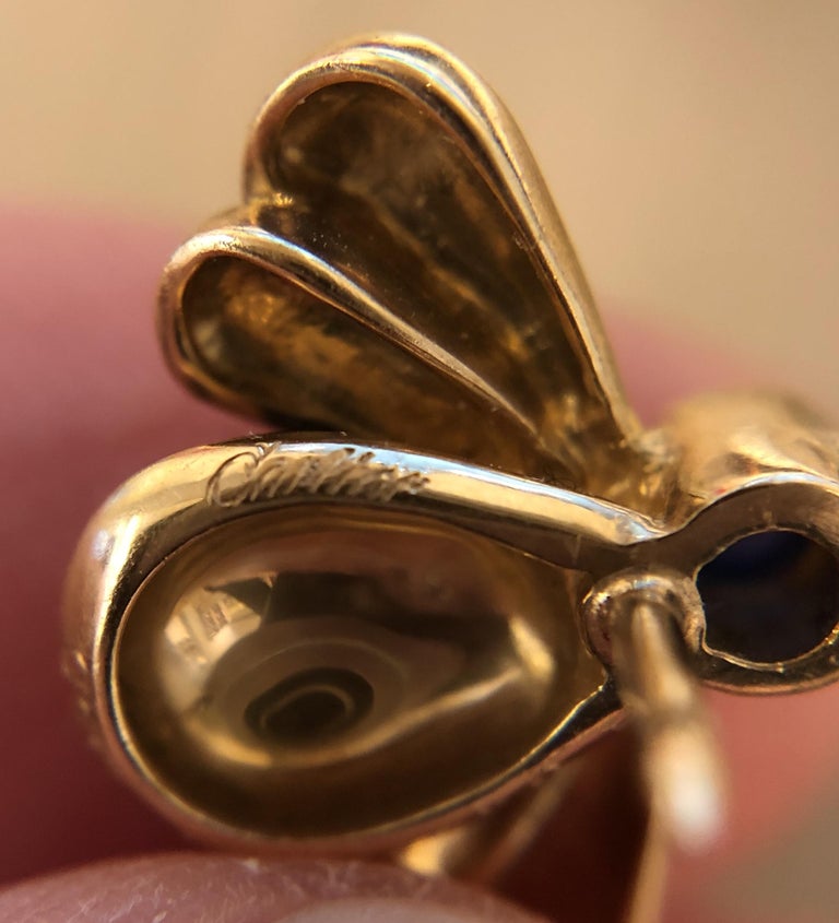 Cartier Enamel and Sapphire Bee Brooch at 1stDibs