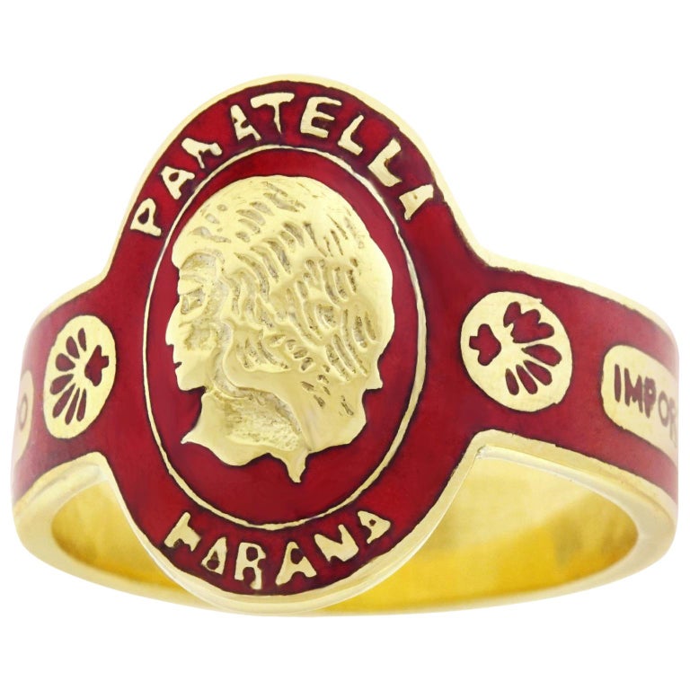 Cartier Enamel on Gold Cigar Band Ring at 1stDibs | enamel cigar band ring