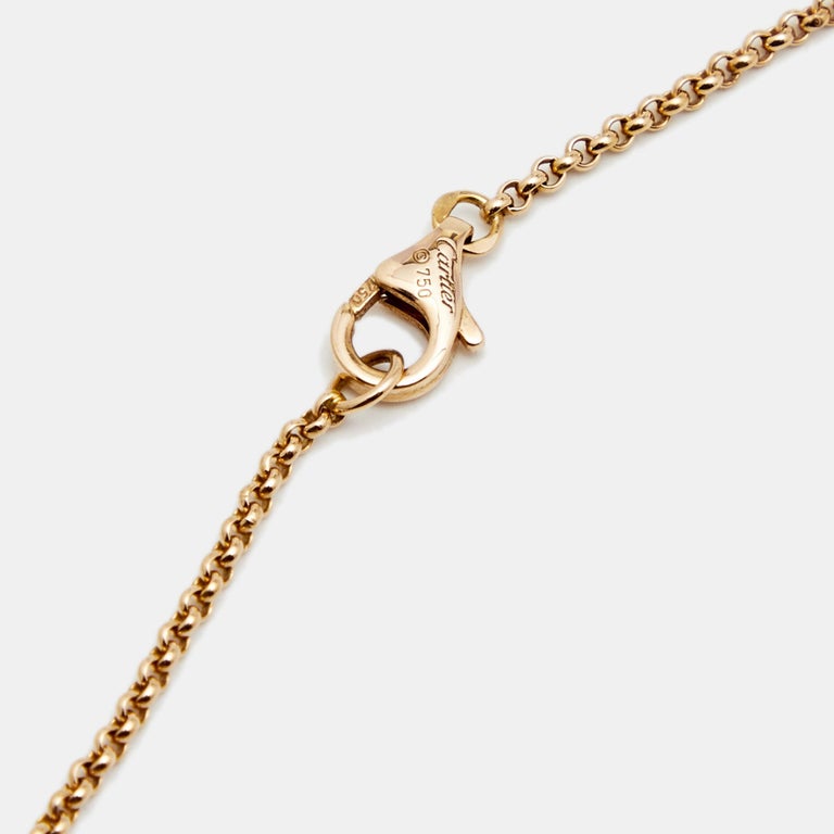 Cartier Entrelacés 18k Rose Gold Chain Necklace For Sale at 1stDibs