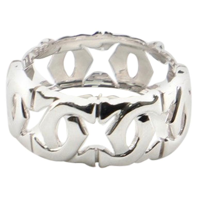 Cartier Entrelaces C de Cartier Band Ring 18 Karat White Gold 6.25-53 ...