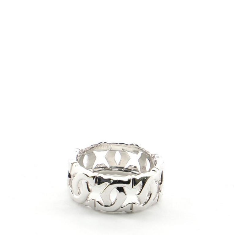 Cartier Entrelaces C de Cartier Band Ring 18 Karat White Gold 6.25-53 ...