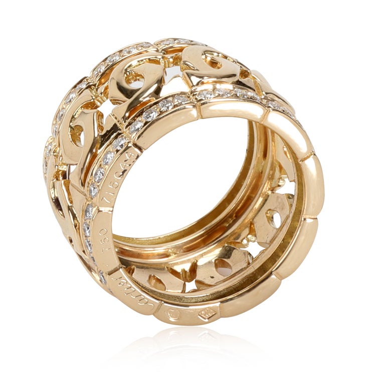 Cartier Entrelaces C de Cartier in 18K Yellow Gold 0.65 Ctw For Sale at ...