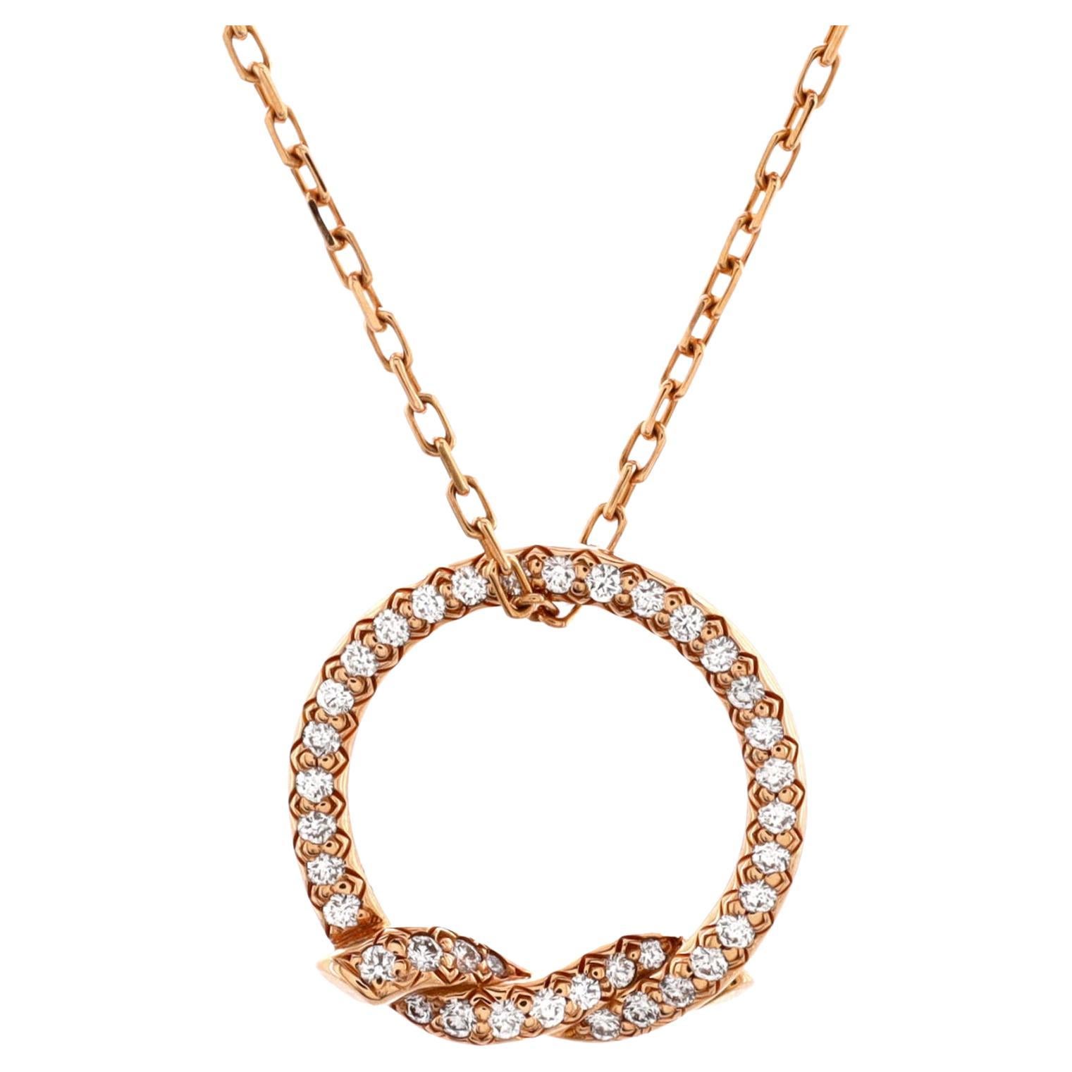 Cartier Pasha de Cartier Diamond Gold Circle Pendant Chain Necklace For ...