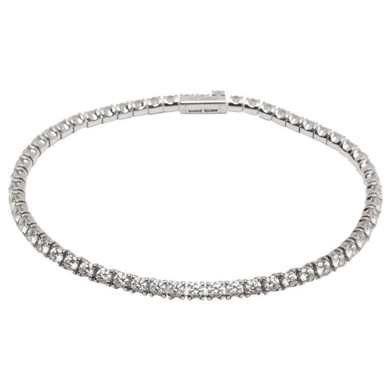 Cartier Essential Lines Tennis Bracelet In 18 White Gold 3 42 Carat For