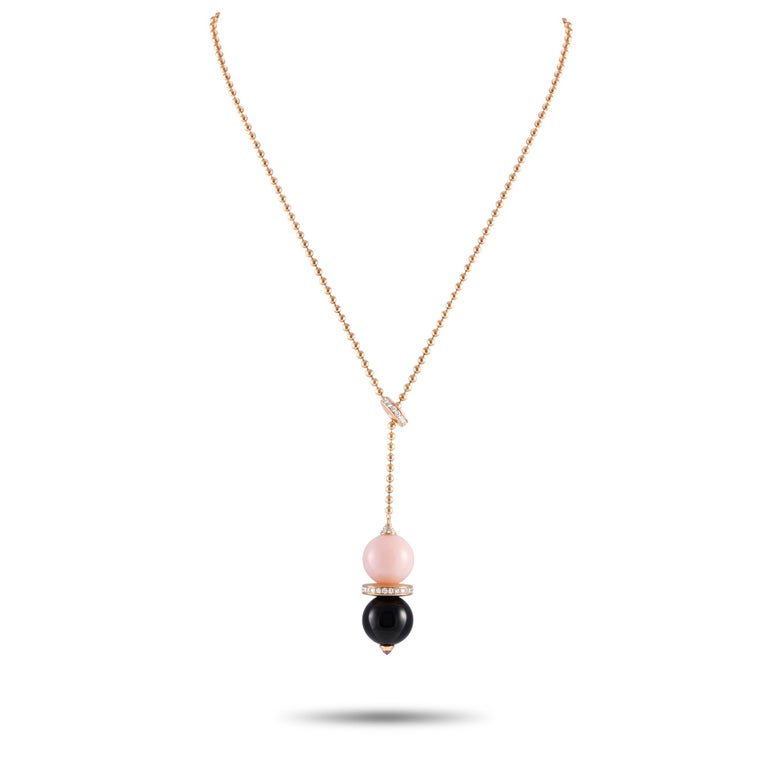 Cartier Evasions Joaillières 0.90ct Diamond, Pink Opal and Onyx Lariat ...