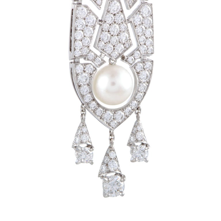 Cartier Evasions Joaillieres Diamond Pave and Pearl Drop Earrings at ...