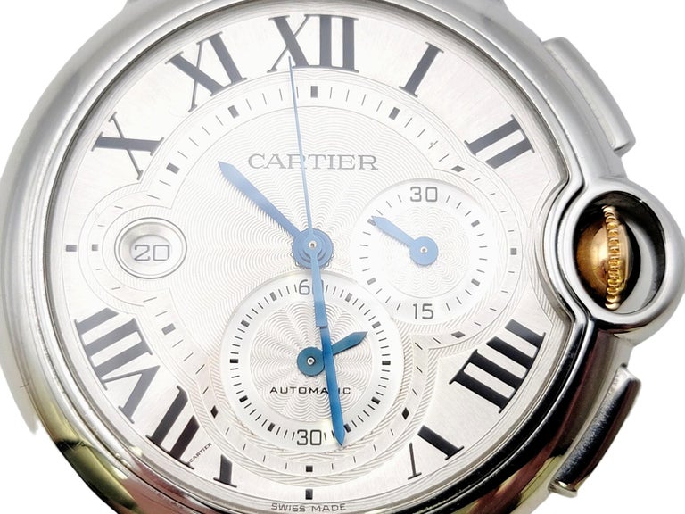 Cartier Extra große Ballon Bleu De Cartier Uhr aus Edelstahl und ...