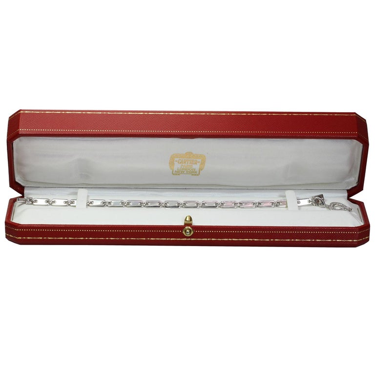 Cartier Fidelity Diamond White Gold Heart Charm Lock Bracelet For Sale ...
