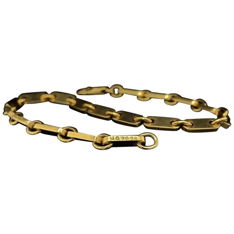Cartier Fidelity Yellow Gold Key Bar Link Bracelet at 1stDibs