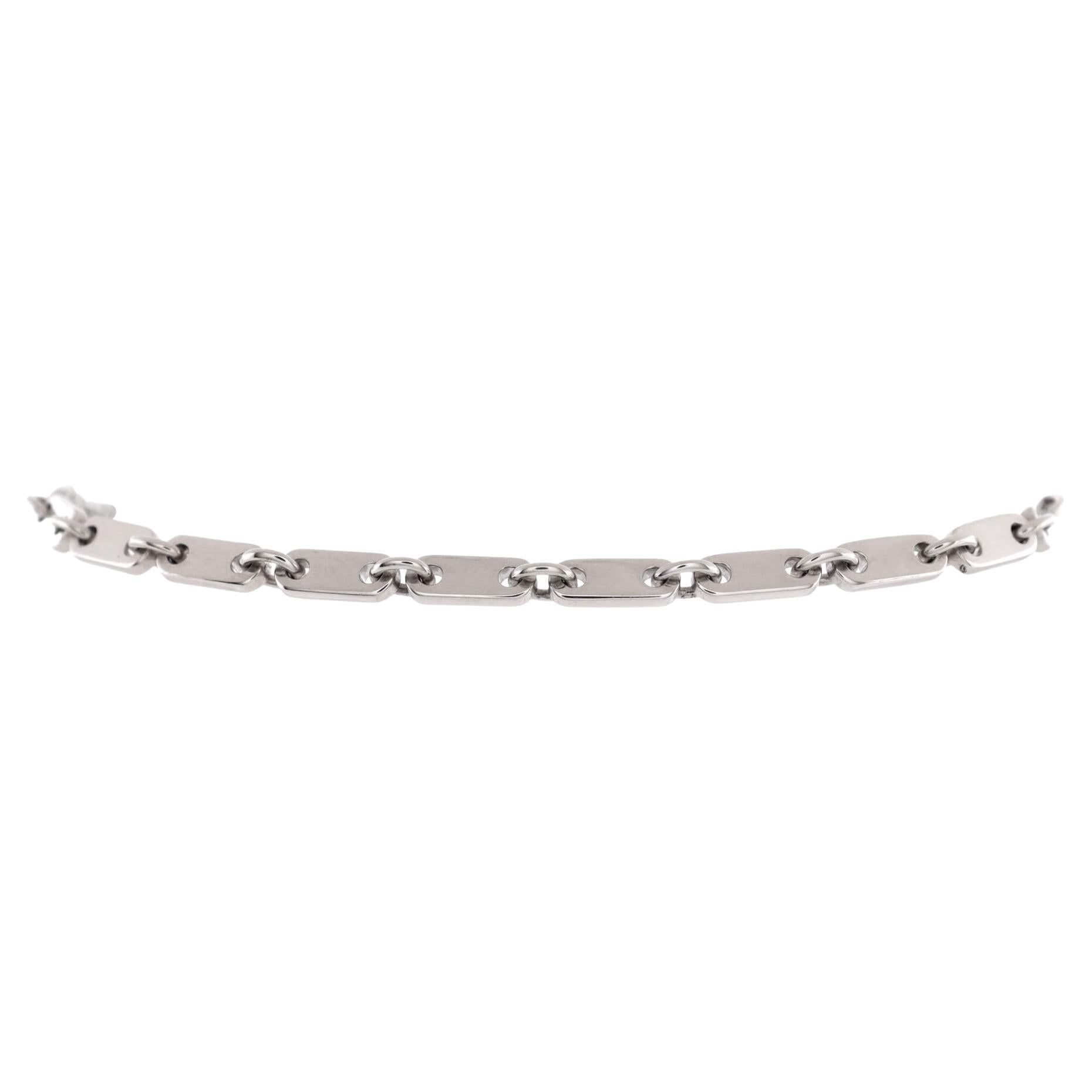 Cartier Figaro Bracelet 18K White Gold For Sale at 1stDibs