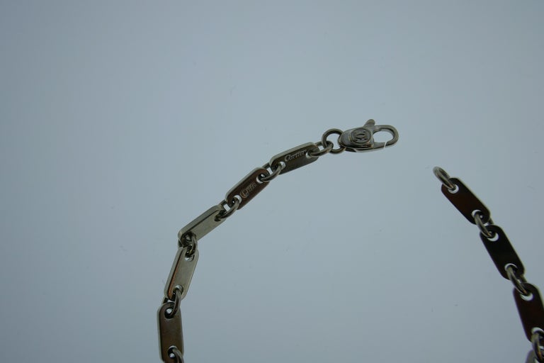 Cartier Figaro Link 18 Karat White Gold Bracelet circa 1998 Modern at ...