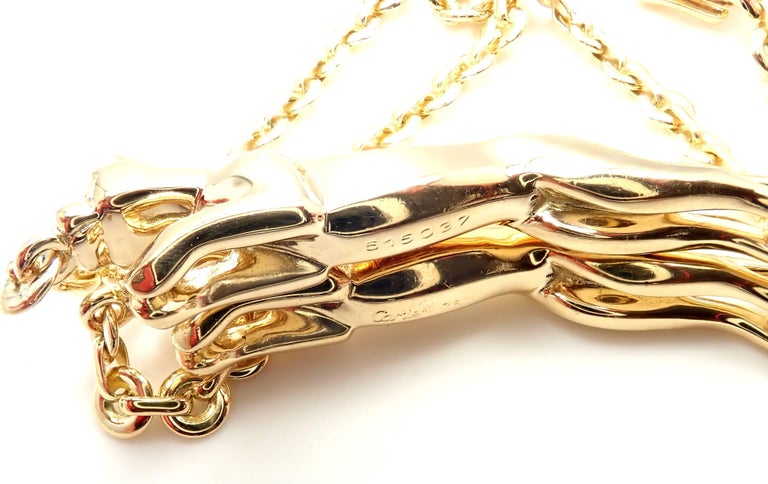 Cartier Four Panther Panthere Link Yellow Gold Chain Necklace at ...