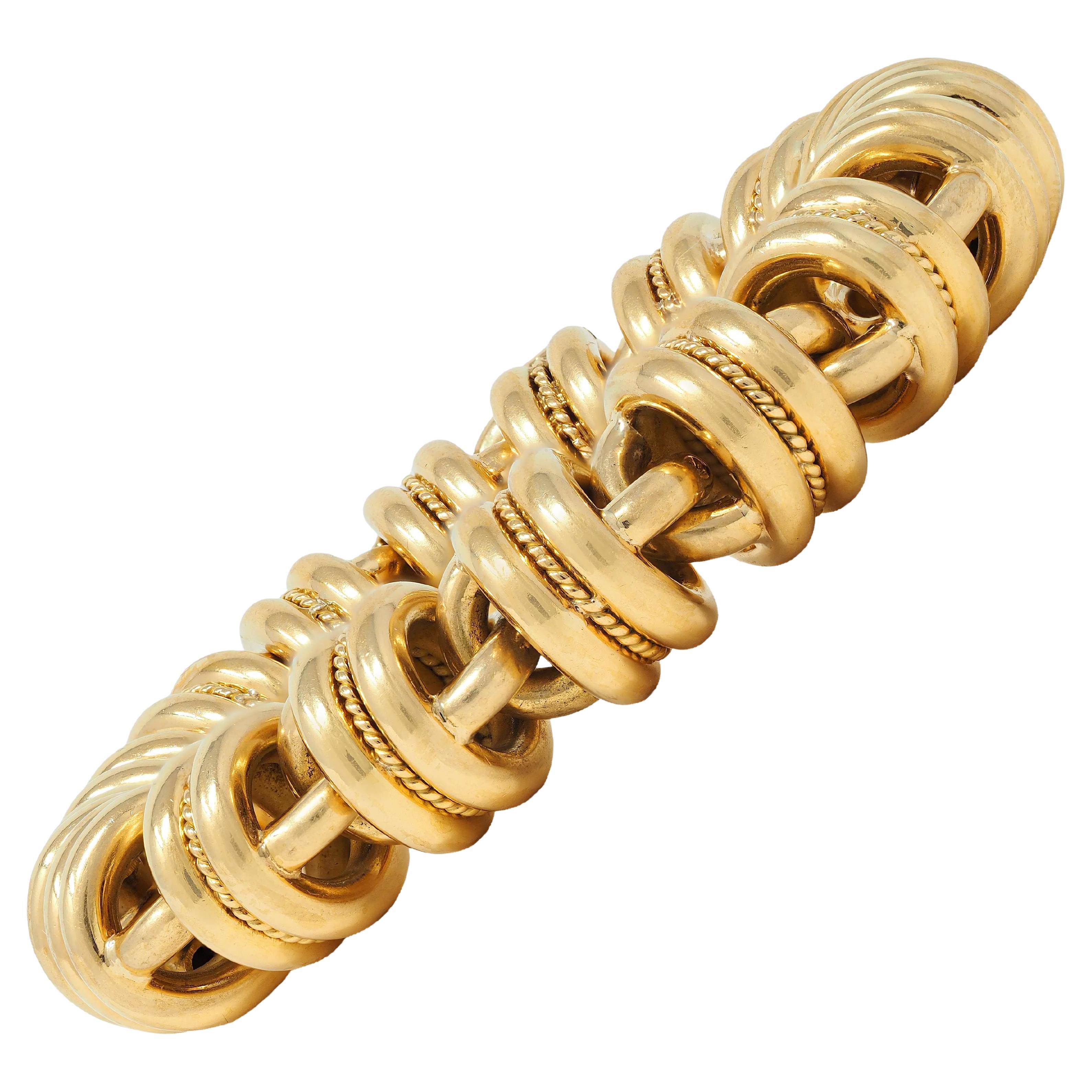 Cartier Georges L'Enfant French 18K Yellow Gold Twisted Rope Vintage ...