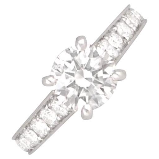 Cartier GIA 1.01ct Brilliant Cut Diamond Ring, G Color, VVS1 Clarity, Platinum For Sale at ...