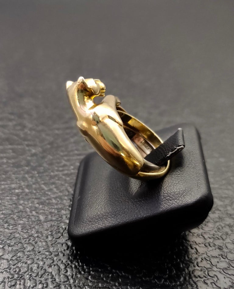 Cartier Gold 18k Three Colours "Panthere" Ring For Sale at 1stDibs