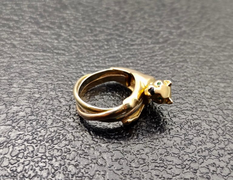 Cartier Gold 18k Three Colours "Panthere" Ring For Sale at 1stDibs