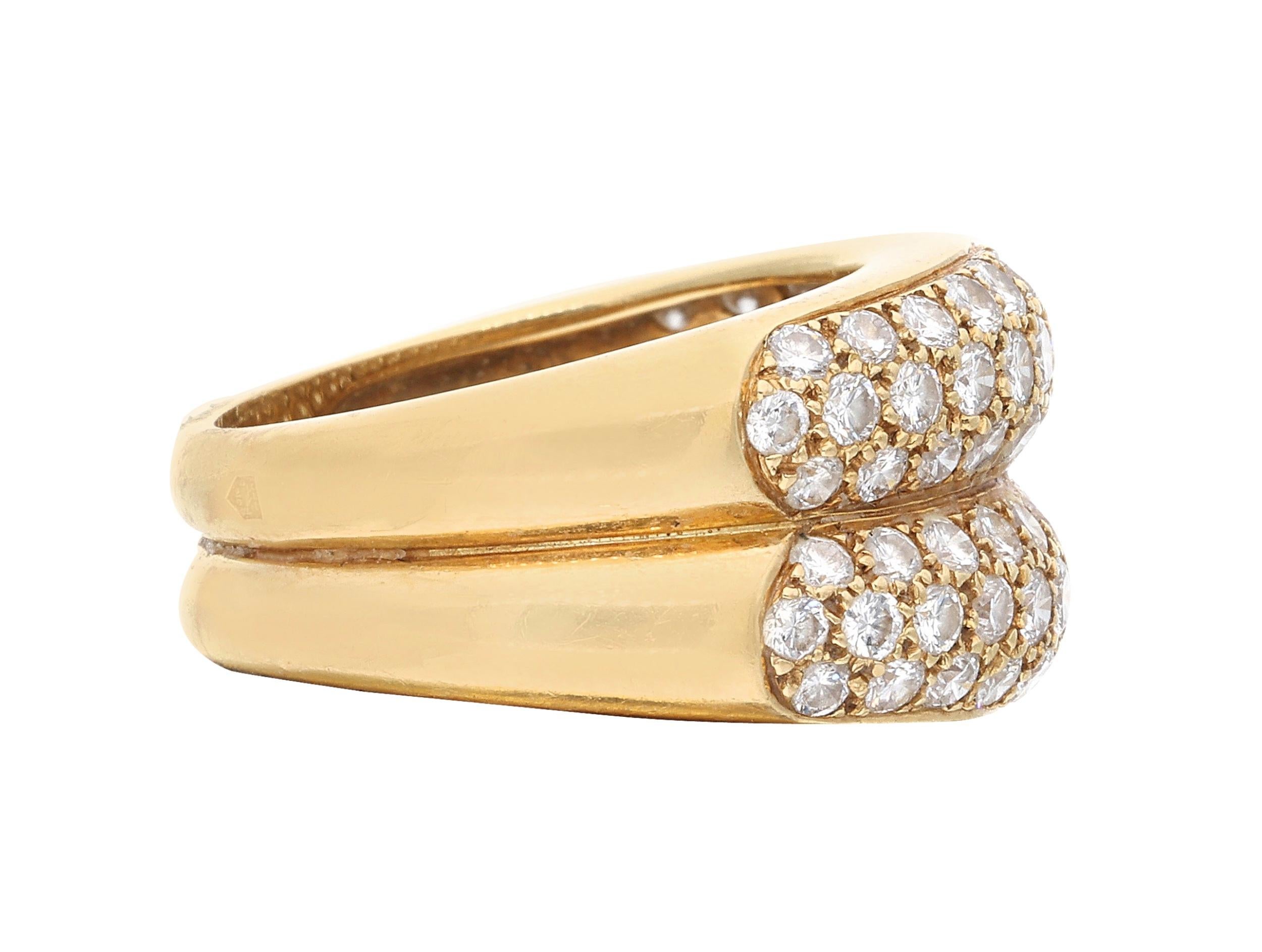 Cartier Gold and Diamond Ring For Sale at 1stDibs
