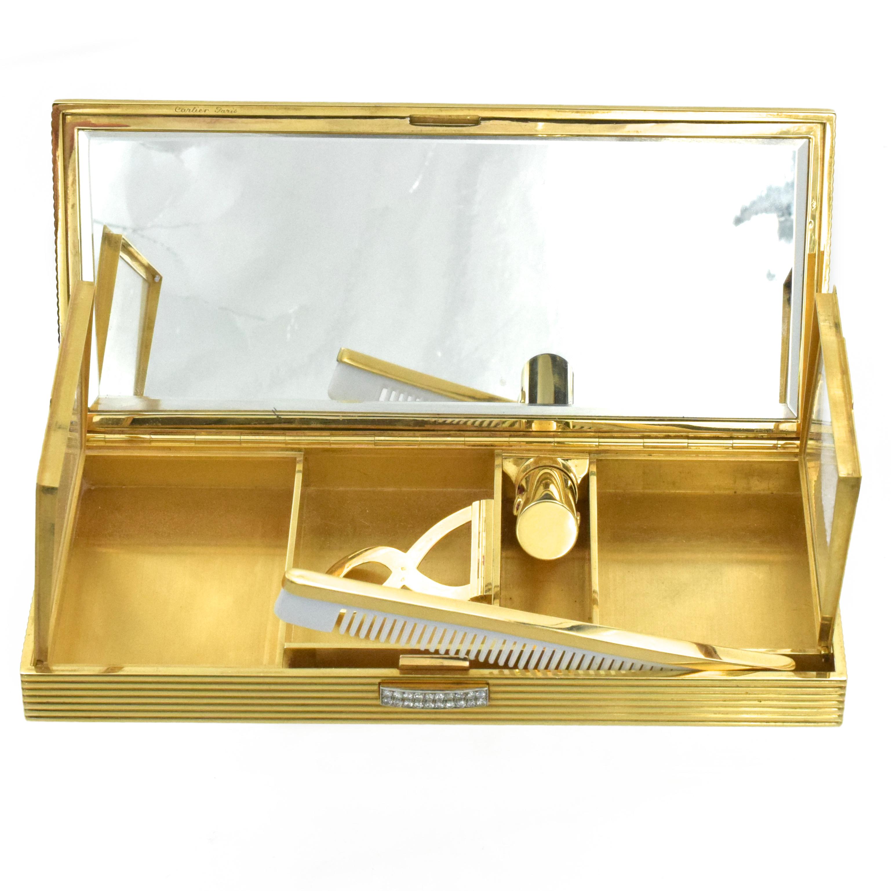 Cartier Gold and Diamond Vanity Case at 1stDibs