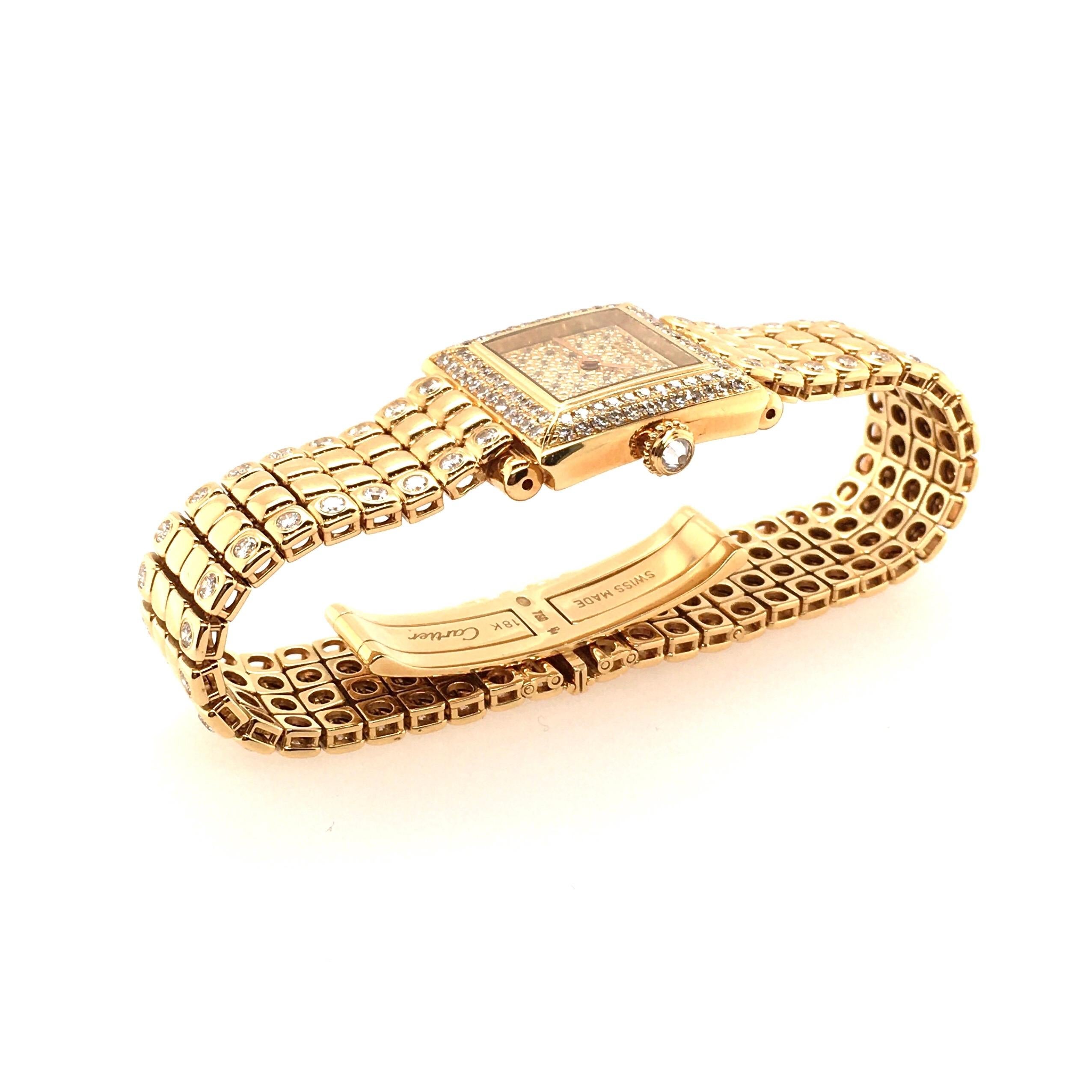 Cartier Gold and Diamond Watch For Sale at 1stDibs | cartier gold watch ...