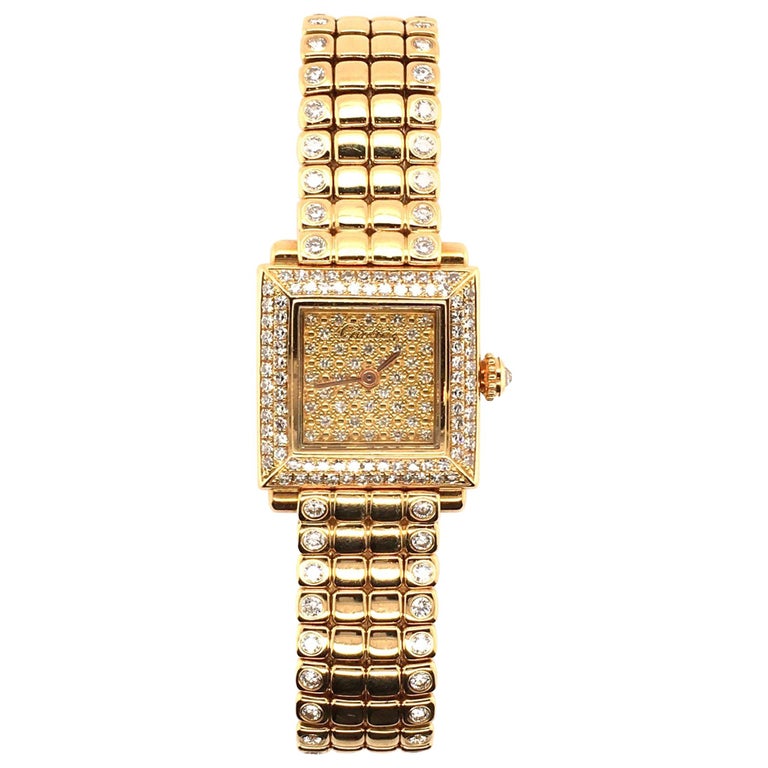 Cartier Gold and Diamond Watch For Sale at 1stDibs