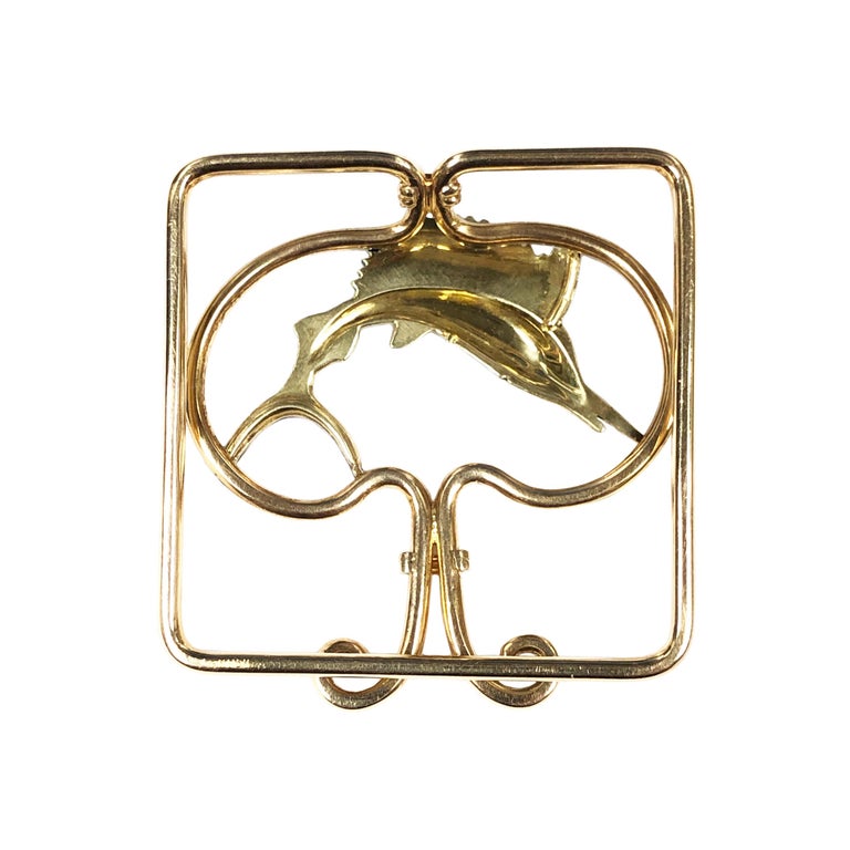 Cartier Gold and Enamel Sail Fish Money Clip at 1stDibs