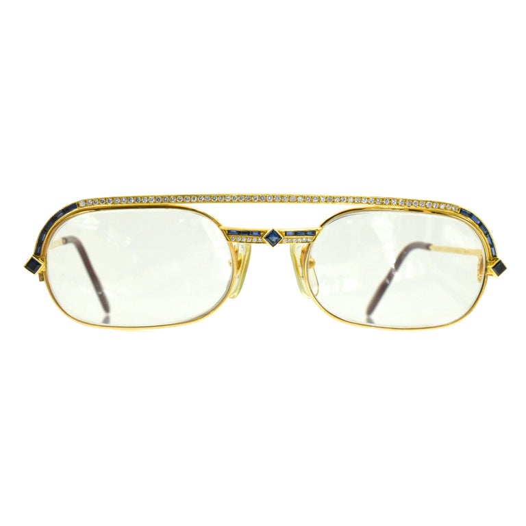 Cartier Gold, Diamond and Sapphire Eyeglasses, France at 1stDibs ...