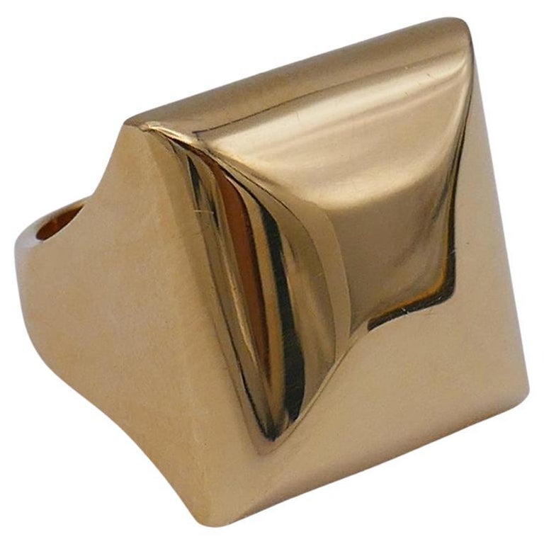 Cartier Gold Ring Square Shape For Sale at 1stDibs