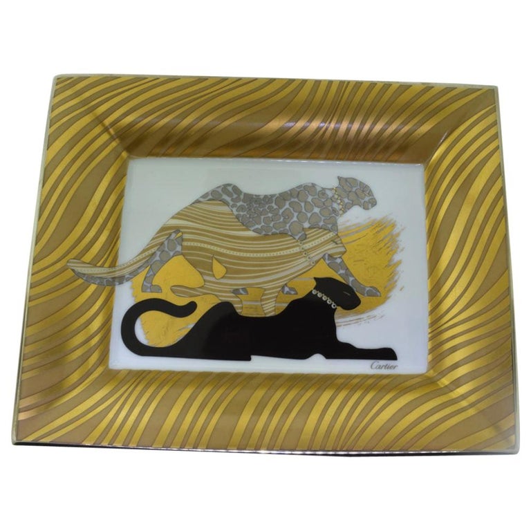 Cartier Gold-Toned Three Panther Porcelain Ashtray at 1stDibs | cartier ...