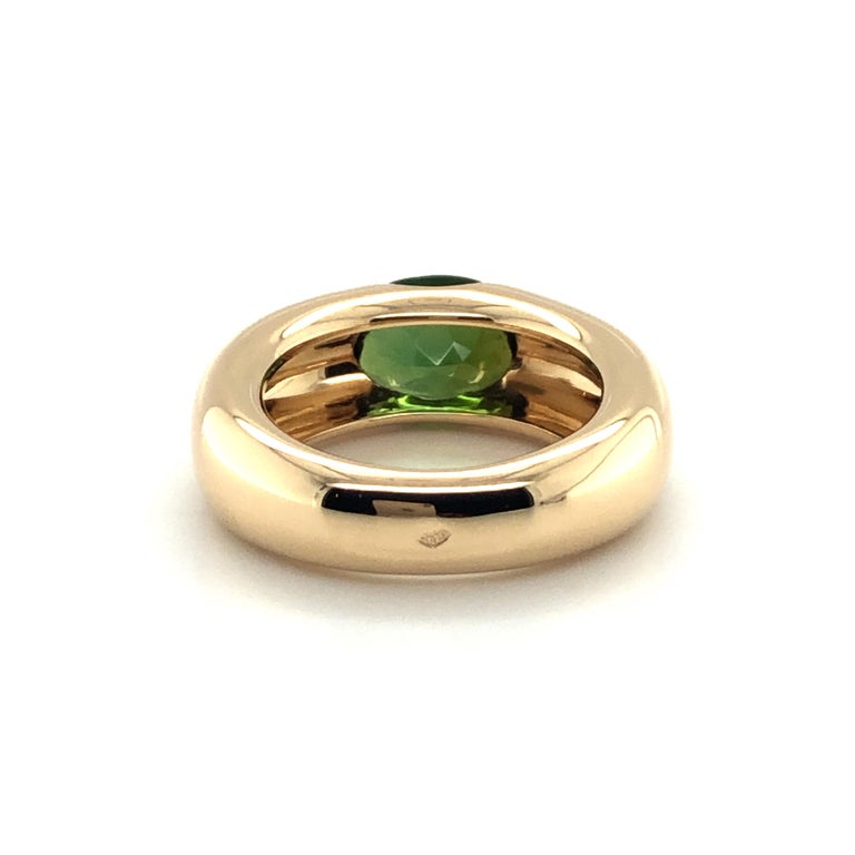 Cartier Green Tourmaline Ring in 18 Karat Yellow Gold at 1stDibs