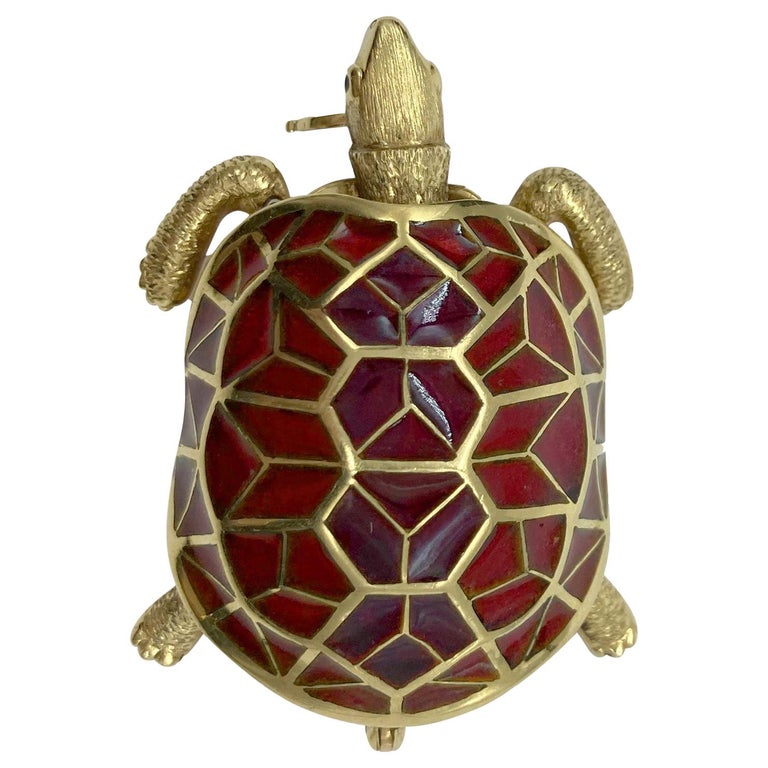 Cartier Hardstone Turtle Brooch at 1stDibs | cartier turtle brooch