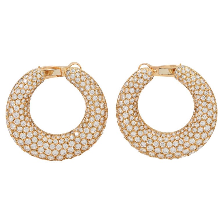 Cartier Hoop Earrings With Diamonds For Sale At 1stdibs