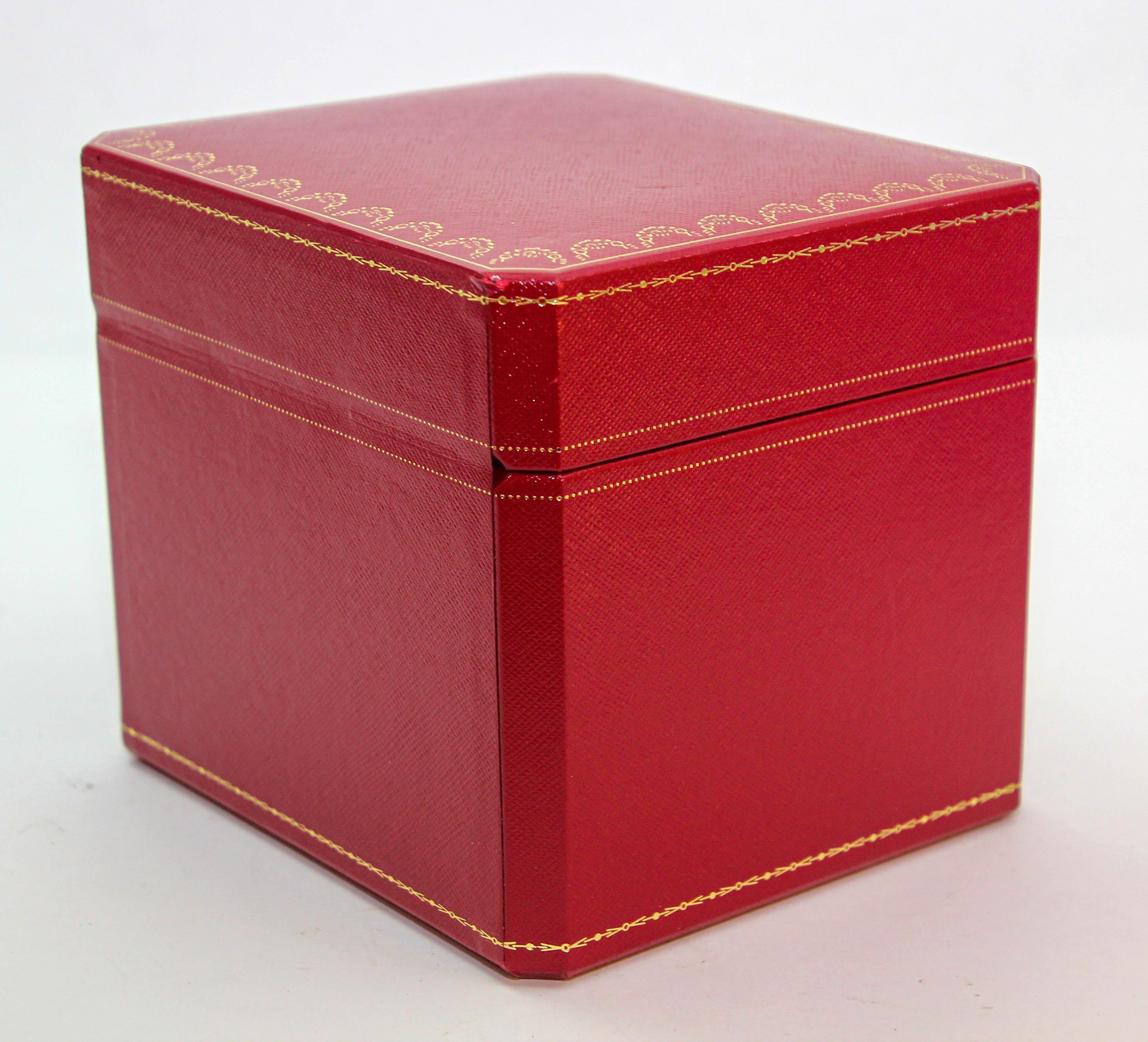 Cartier Jewelry Storage travel box in Red Leather Gilt Embossed For ...