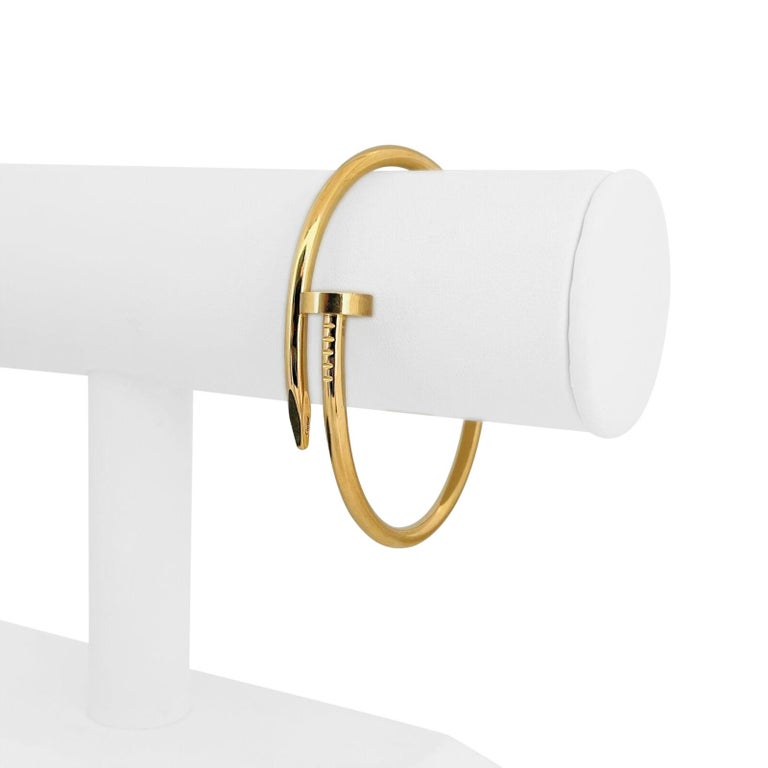 Cartier Juste Un Clou 18 Karat Yellow Gold Bangle Bracelet with COA and Box For Sale at 1stDibs