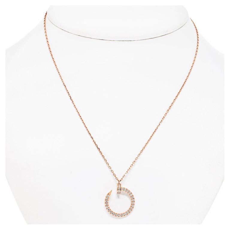 Cartier, collier pendentif Juste Un Clou en or rose 18 carats avec ...