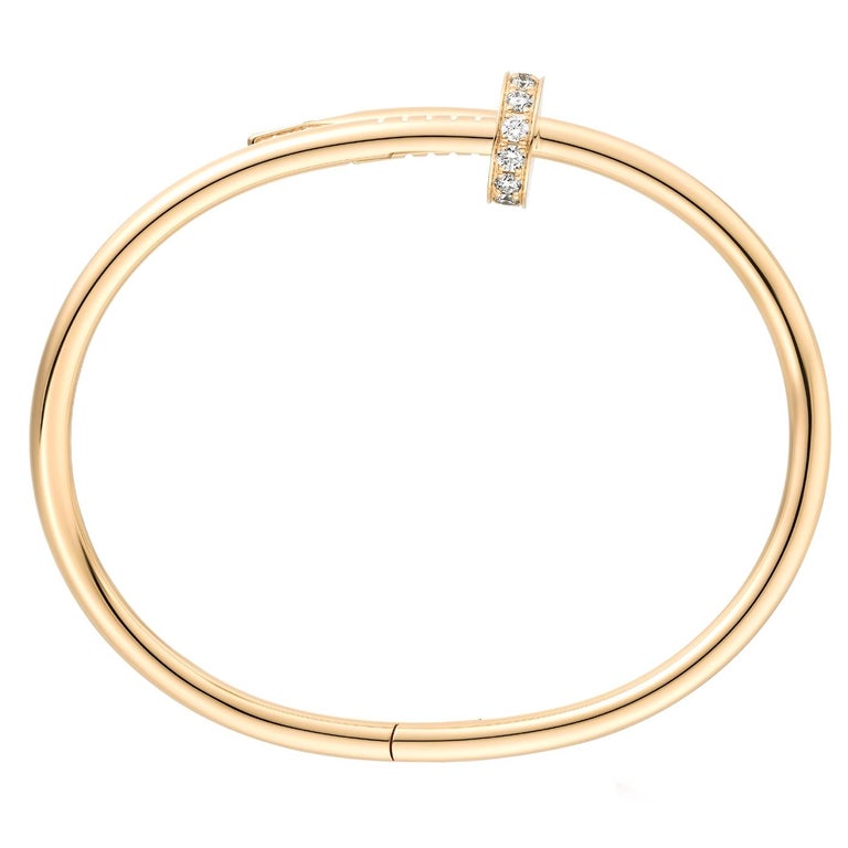 Cartier Juste Un Clou 18k Yellow Gold 0.58ct 32 Brilliant-Cut Diamonds Bracelet For Sale at 1stDibs