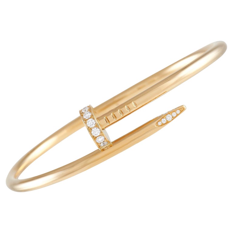 Cartier Juste un Clou 18K Yellow Gold Diamond Bracelet For Sale at 1stDibs