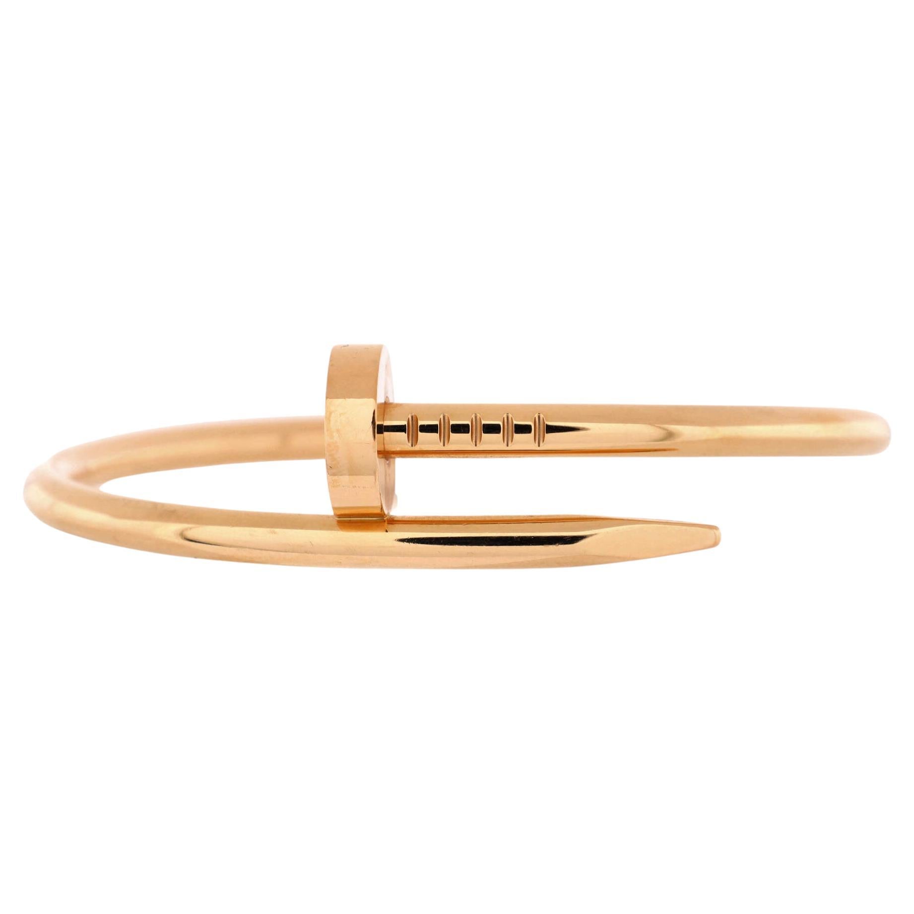 Cartier Juste Un Clou Pave Diamond Nail Bangle Bracelet in 18k Rose ...