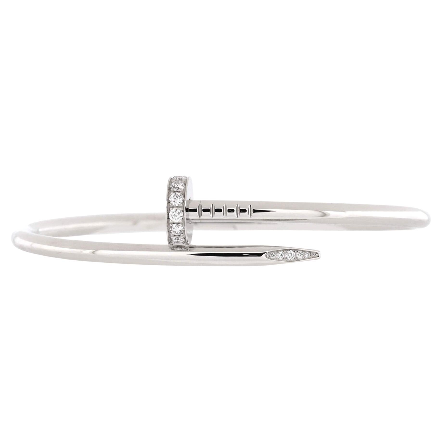 Cartier Juste Un Clou in 18k White Gold Diamond Bracelet at 1stDibs ...