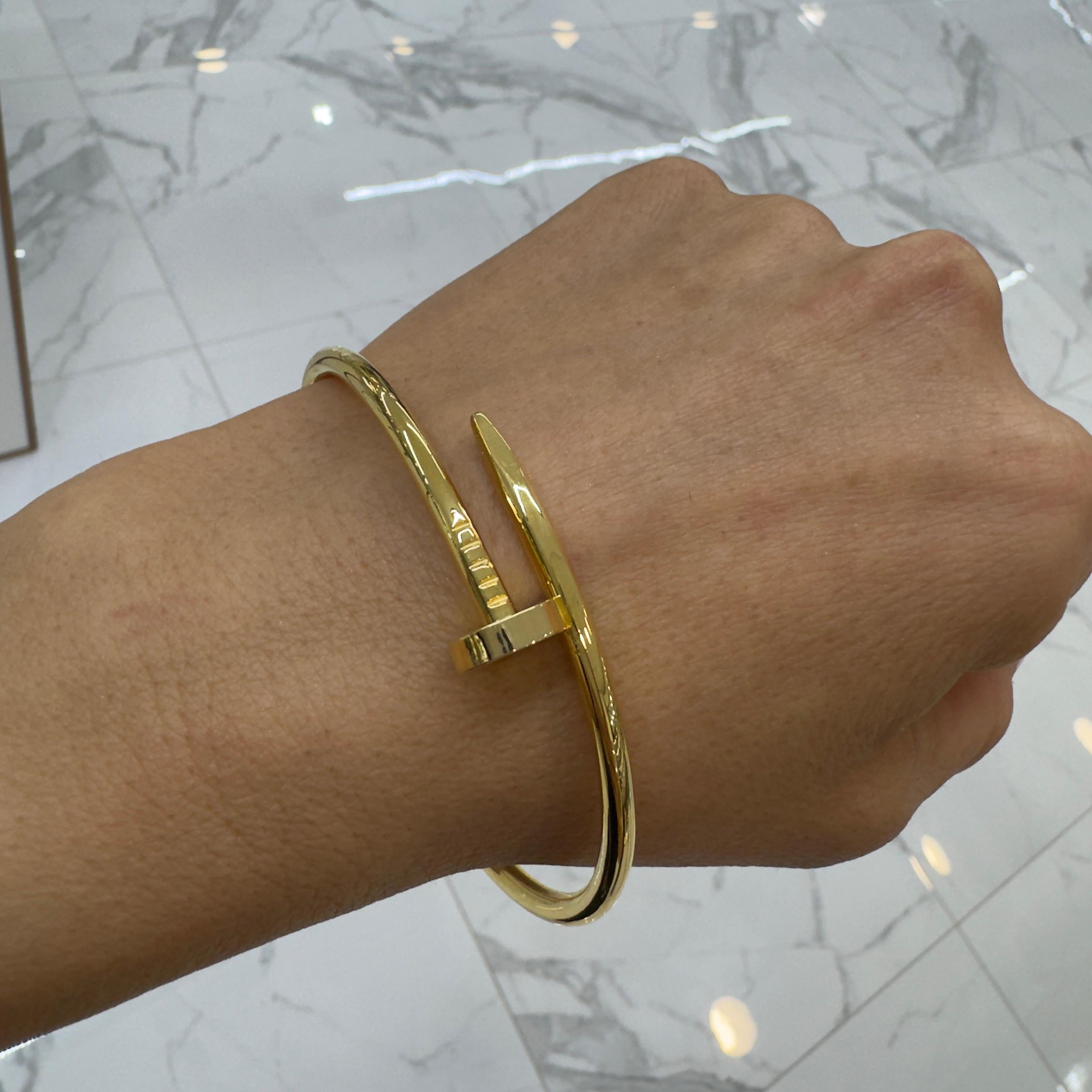 Cartier Juste Un Clou Classic 18K Yellow Gold Nail Bangle Bracelet For ...