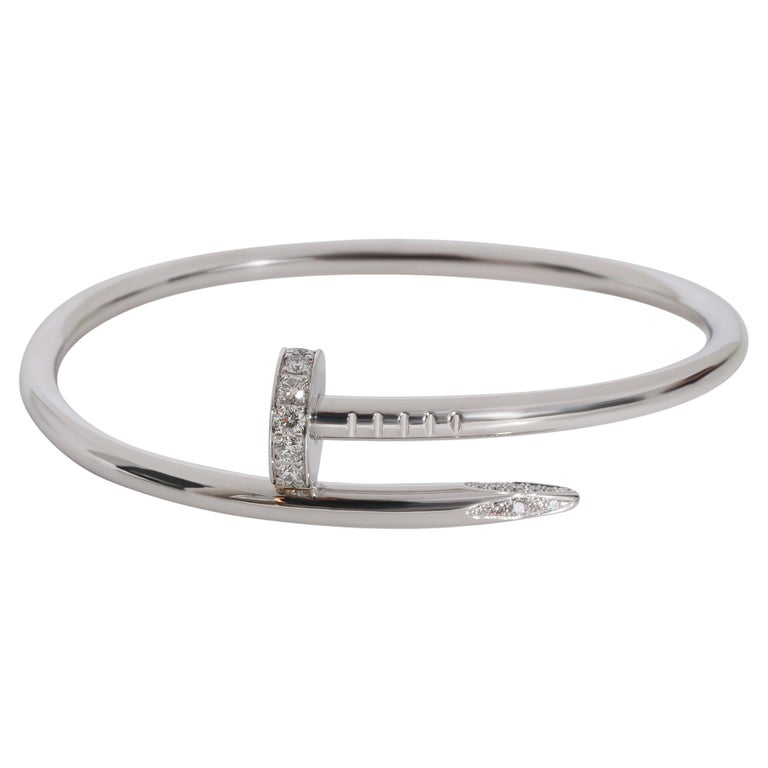 Cartier Bracelet Juste Un Clou en or blanc 18 carats et diamants 0,58 ...